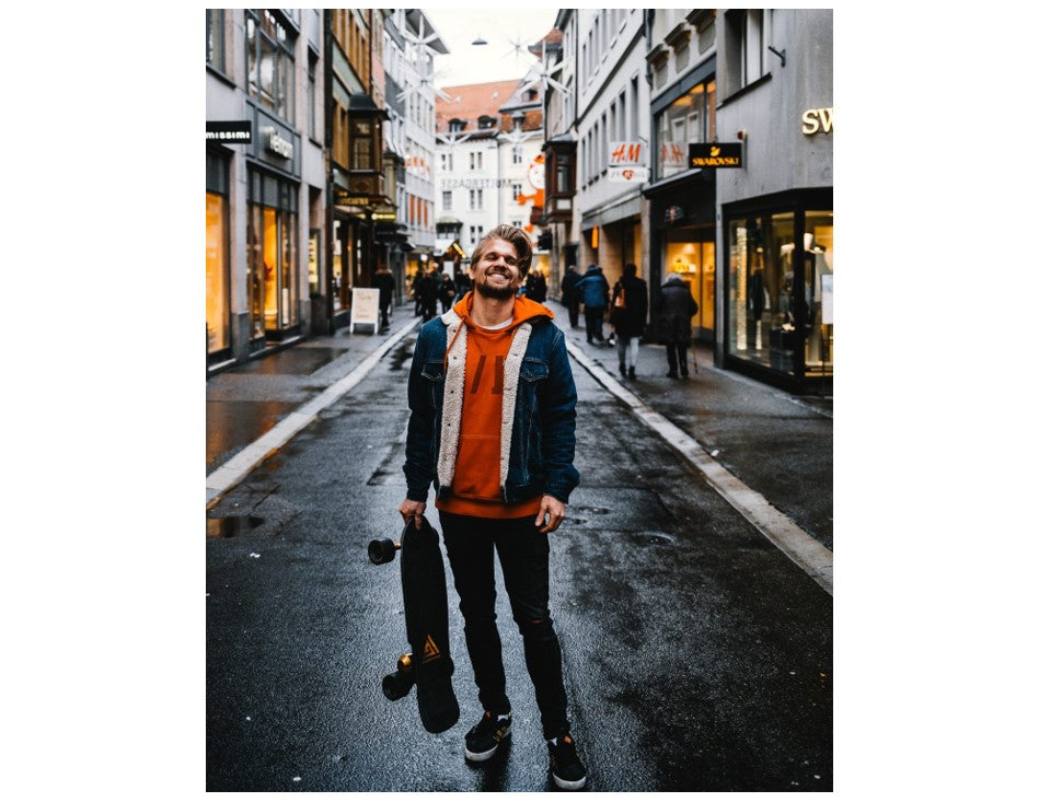 Faboard Gold Version 2 Dual Hub Electric Skateboard with swappable bat ...